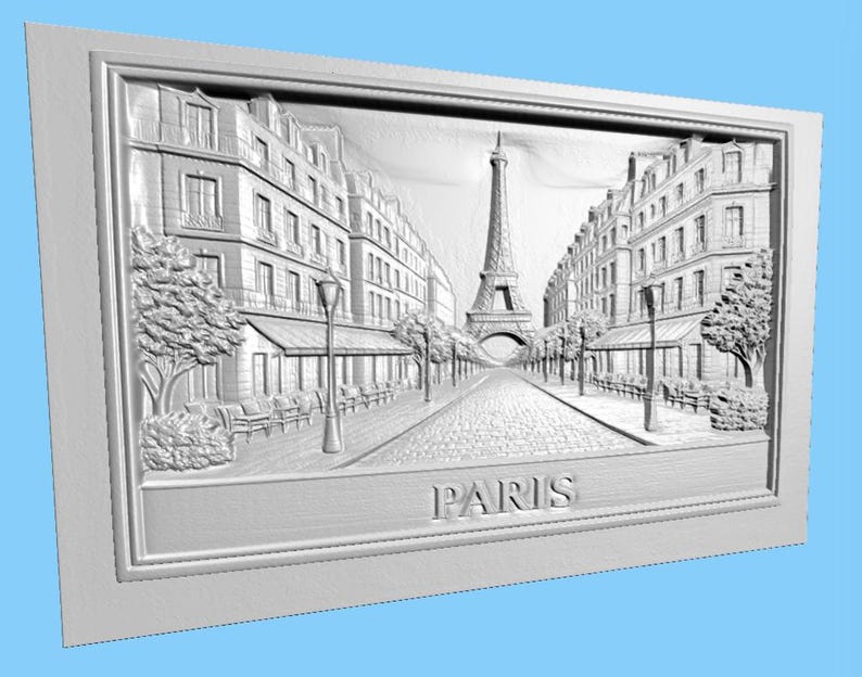 3D CNC Paris Bas Relief STL File for CNC Router Wall Art - Etsy Canada