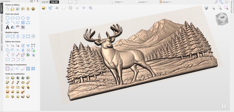 Deer Mountain CNC 3d Relief STL File – Buck Panorama Bas Relief for CNC ...
