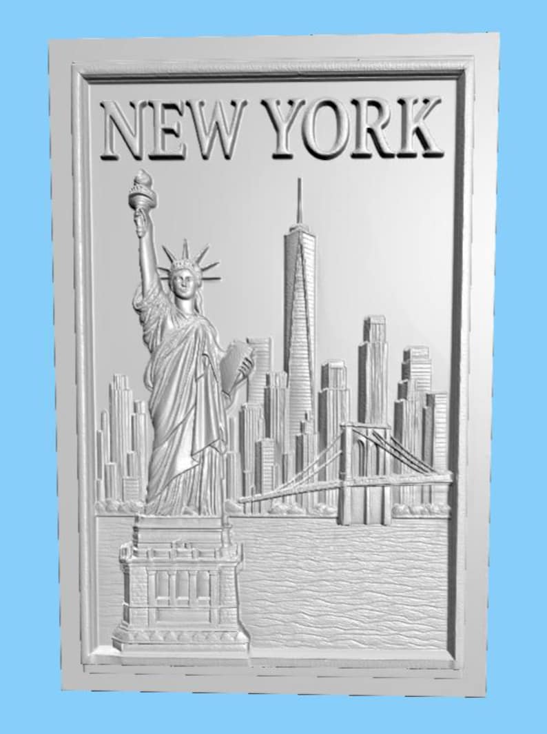New York 3D CNC Bas Relief STL File for CNC Router Wall Art - Etsy