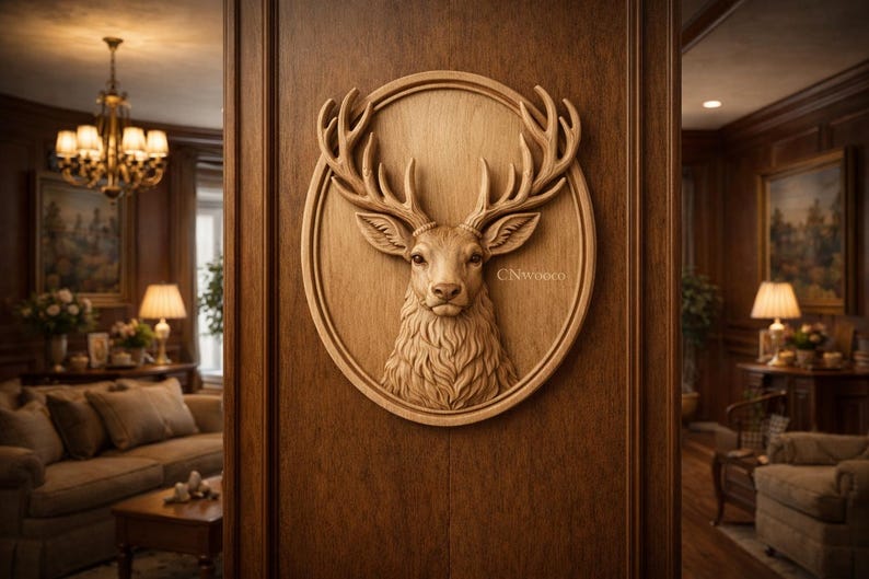 Deer Head CNC 3d STL File – Buck Wall Art Bas Relief for CNC Router ...