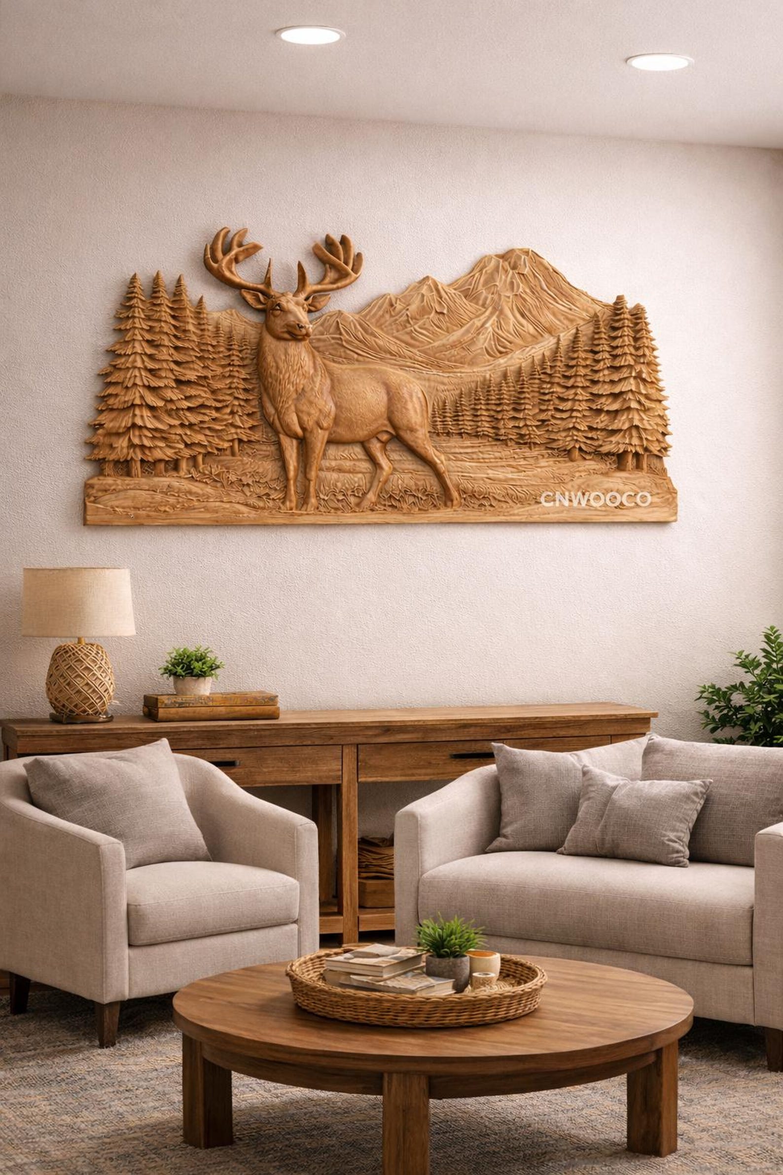 Deer Mountain CNC 3d Relief STL File – Buck Panorama Bas Relief for CNC ...