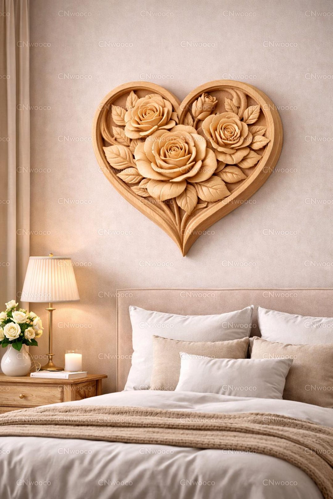 3D CNC Rose Heart Bas Relief STL File for CNC Router Wall Art - Etsy