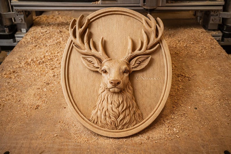 Deer Head CNC 3d STL File – Buck Wall Art Bas Relief for CNC Router ...