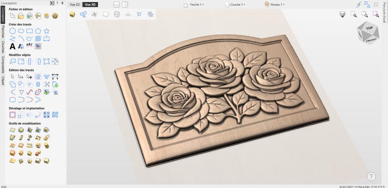 Roses Flowers 3D CNC File Bas Relief STL File for CNC Router Wall Art ...