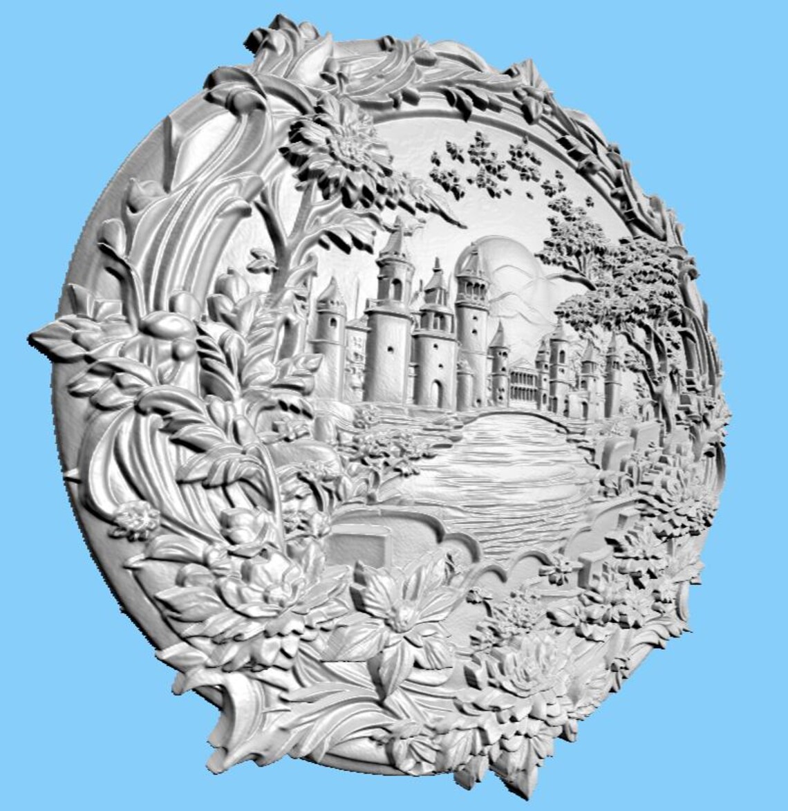 Castle 3d Cnc Bas Relief STL File for CNC Router Wall Art - Etsy
