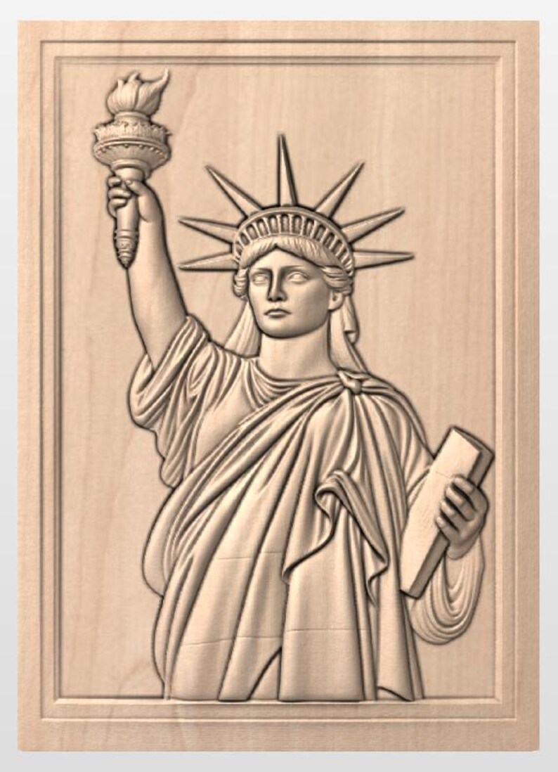3d CNC Statue of Liberty File STL Relief for CNC Router Digital ...