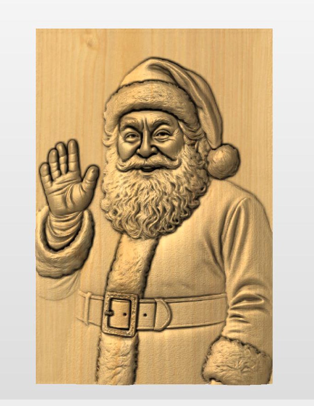 Santa Claus Bas-relief CNC 3D Model of Christmas, 3D Relief, CNC ...