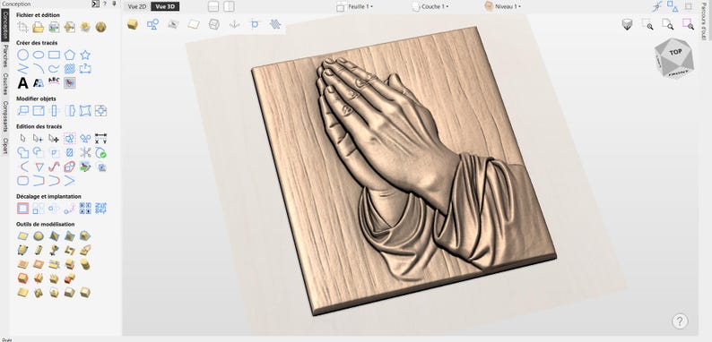 Fichier CNC & Impression 3D Mains En Prière – Bas-relief Chrétien Pour ...