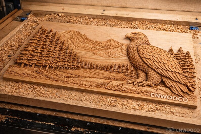 Eagle Mountain CNC STL File – Bald Eagle Panorama Bas Relief – Wildlife ...