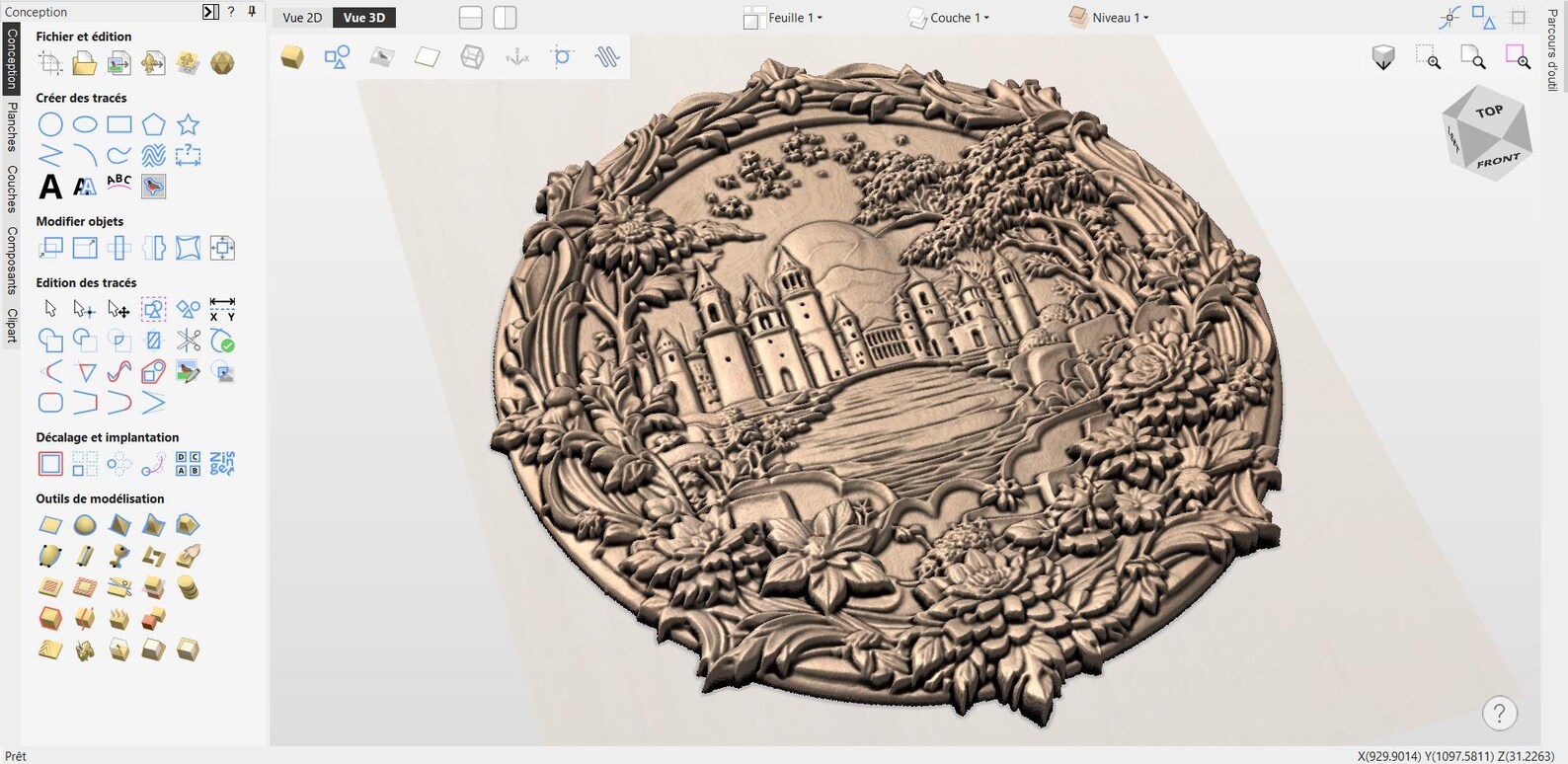 Castle 3d Cnc Bas Relief STL File for CNC Router Wall Art - Etsy