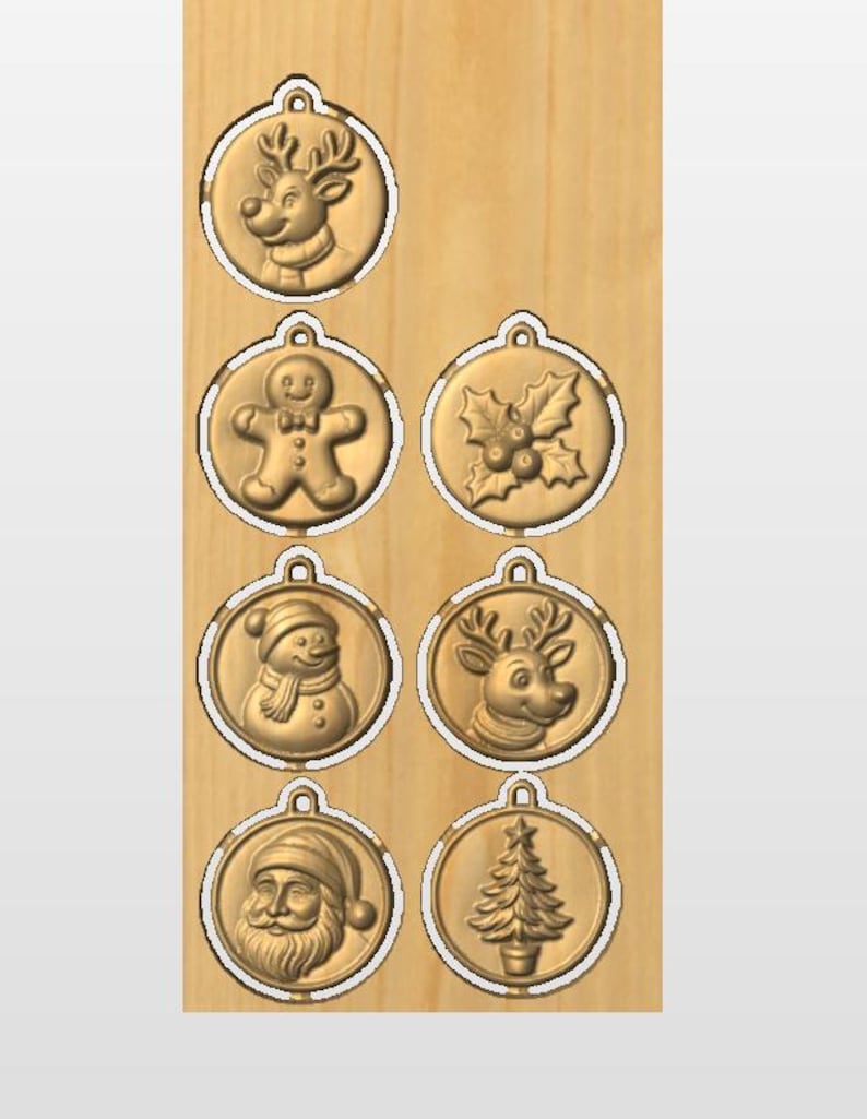 Christmas Decoration CNC File – 3D Bas-relief Ornament for Wood Carving ...