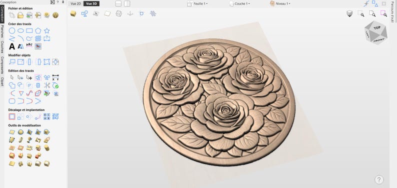 3D Bas-relief CNC File of Roses, Floral Wooden Wall Decoration, Wood ...
