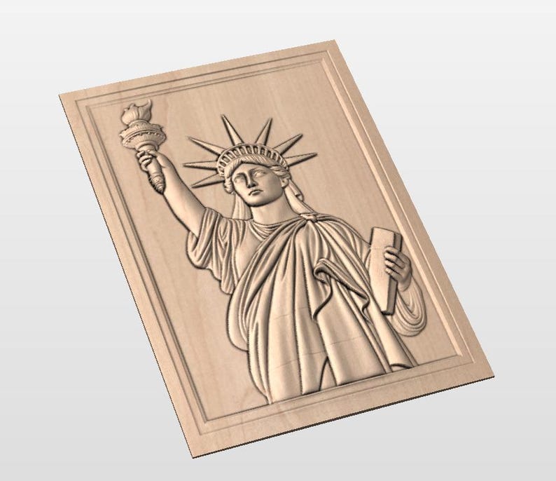 3d CNC Statue of Liberty File STL Relief for CNC Router Digital ...