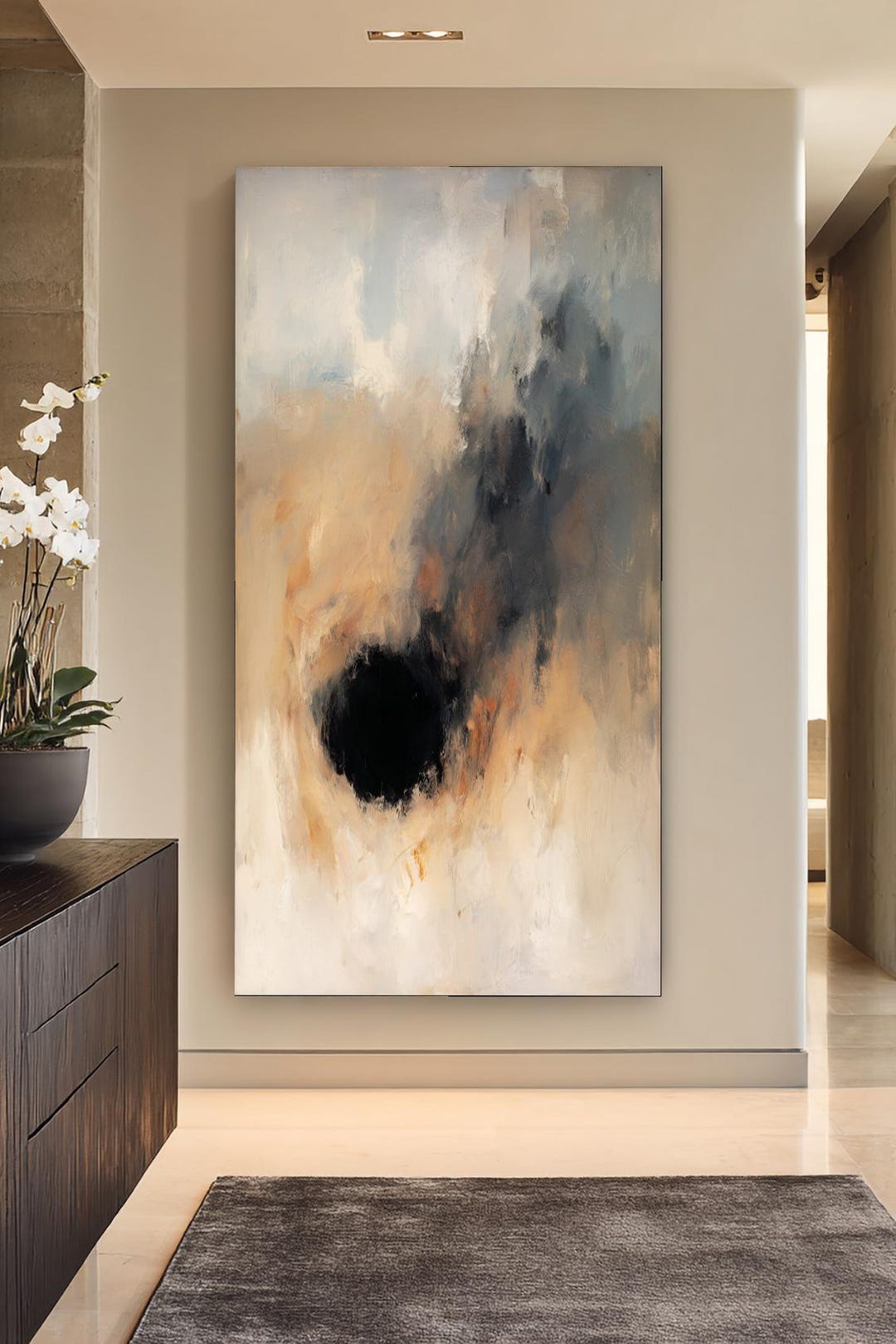 Abstract Texture Vortex Wall Art, Calming Swirling Colors in Blue and ...