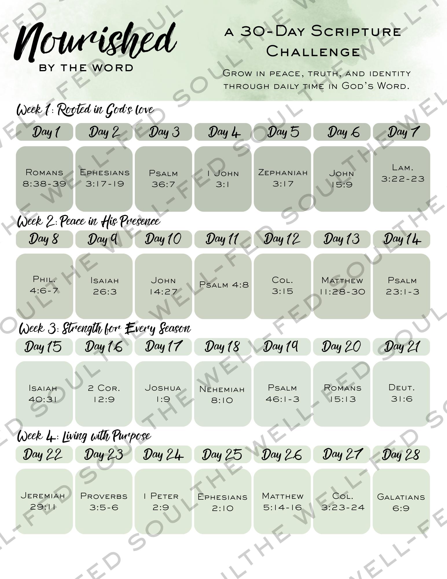 30-day Scripture Challenge – Printable Bible Study for Women - Etsy