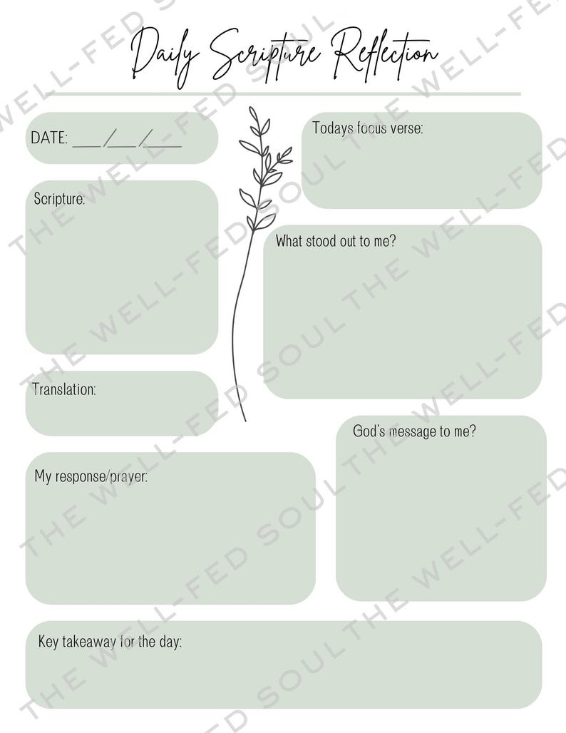 Bible Study Template Bundle – Printable Faith Inserts for Scripture ...