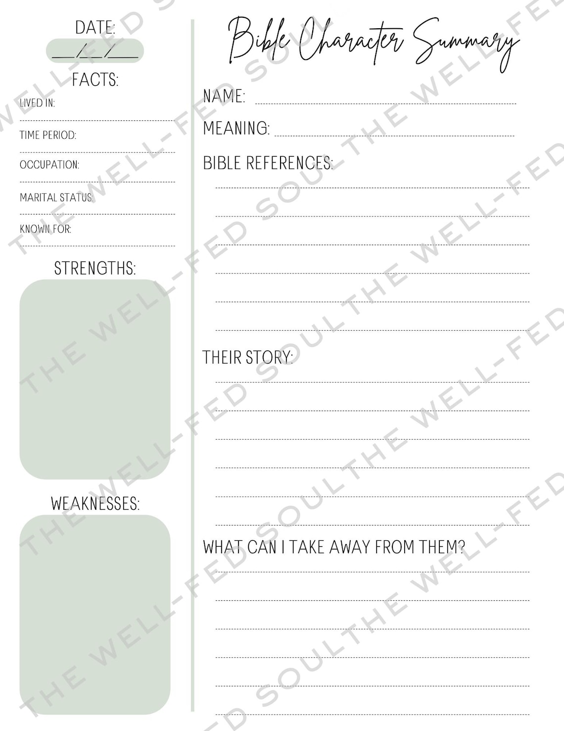 Bible Study Template Bundle – Printable Faith Inserts for Scripture ...
