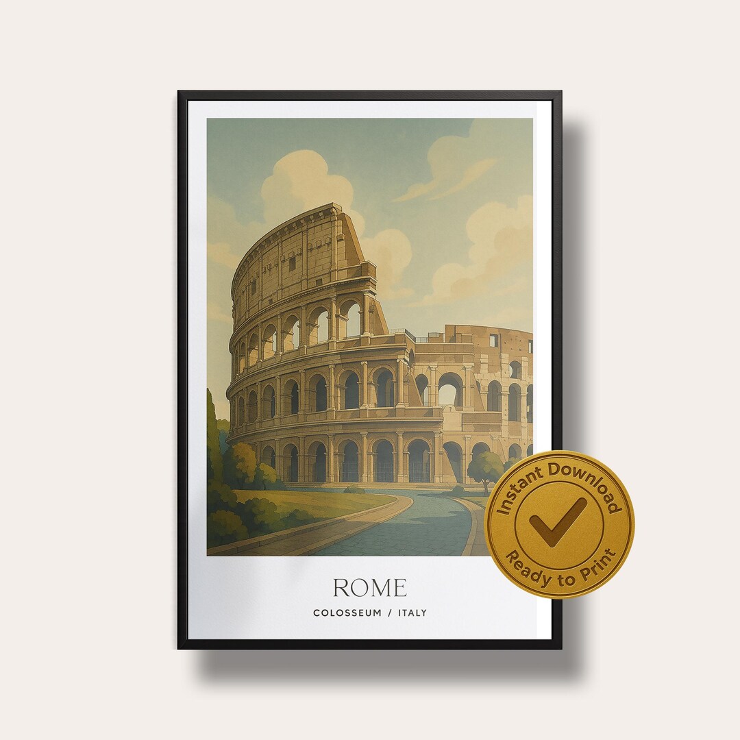 PRINTABLE ART | Colosseum Printable Wall Art – Rome Italy Landmark ...