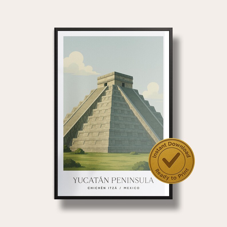 PRINTABLE ART | Chichén Itzá Printable Wall Art – Mexico Landmark ...