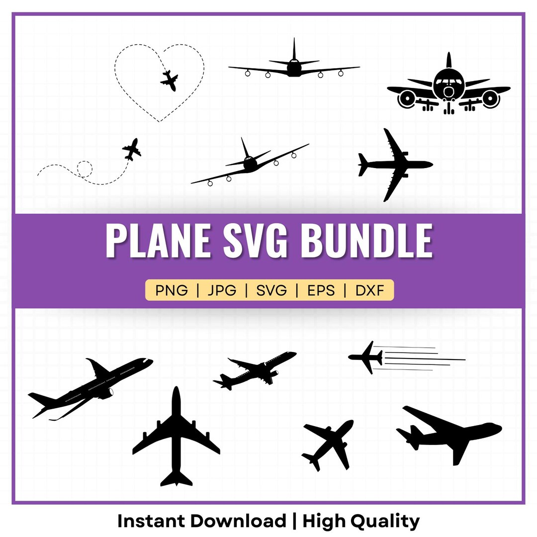 Airplane SVG Bundle: Aviation Clip Art for Cricut & Silhouette - Etsy