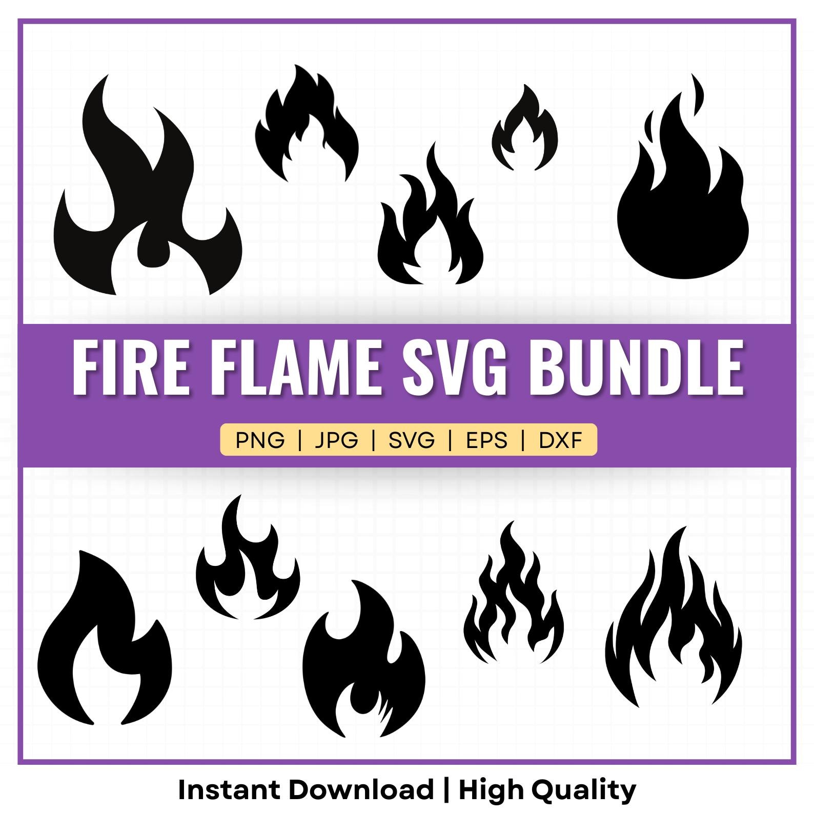 Fire Flame SVG Bundle, Fire Flame Clipart, Fire Svg Bundle, Fire Flames ...