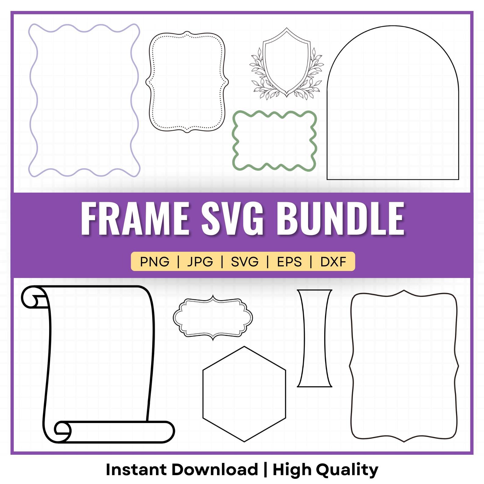 Label Frames Svg Bundle, Vintage Frames Svg, Banner Svg, Transparent ...