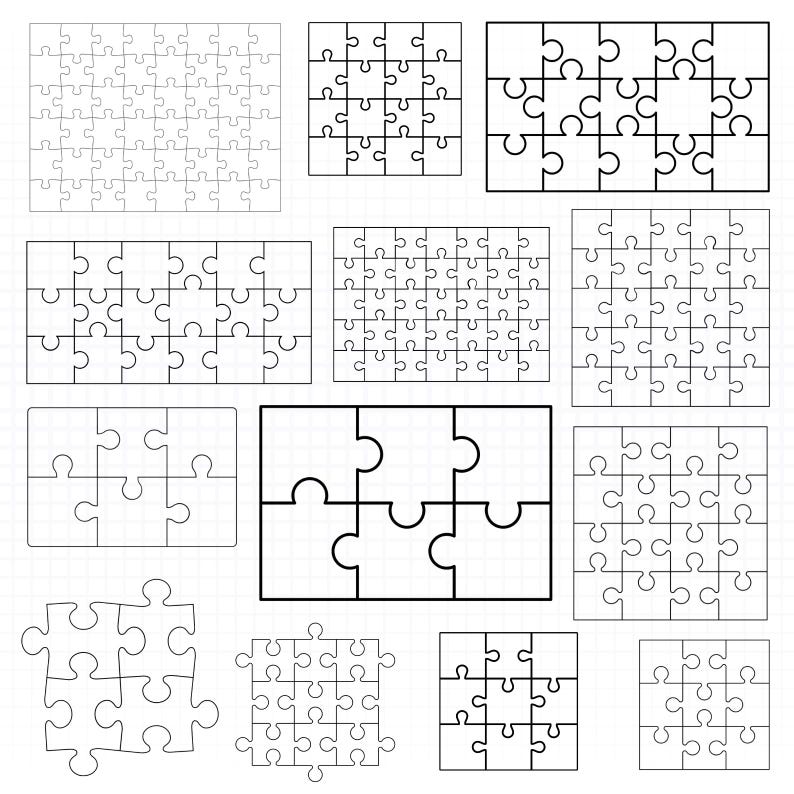 Puzzle SVG Bundle: Jigsaw Puzzle Template for Laser Cutting - Etsy México