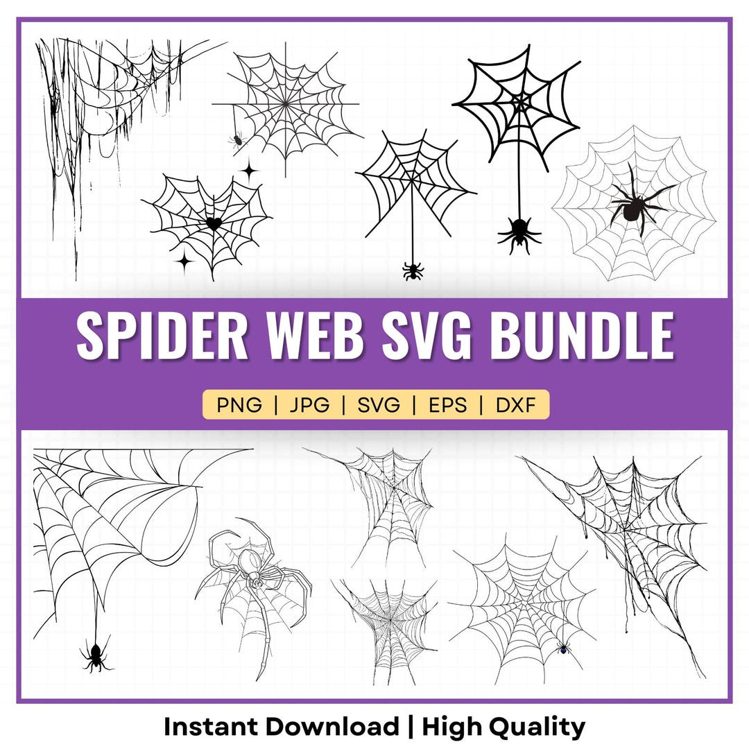 Spiderweb SVG | Halloween Web Clip Art Bundle | Spooky SVG Cut Files ...