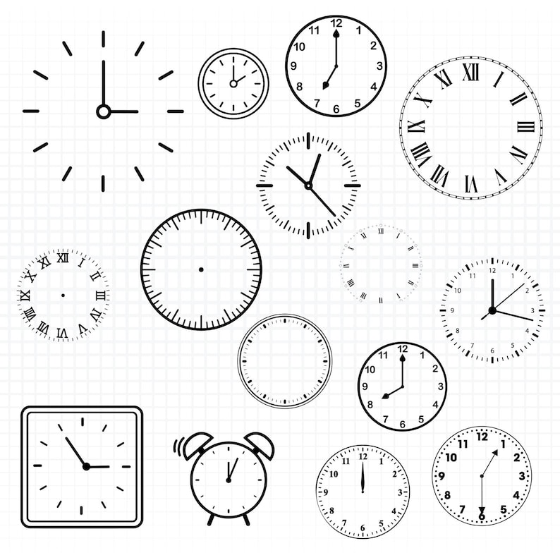 Clock Face Svg, Old Clock Face Svg, Modern Clock Face Design Bundle ...