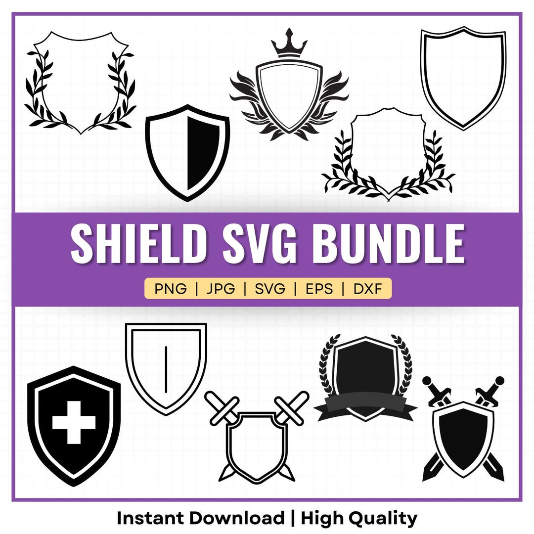 Shield SVG Bundle, Shield PNG Bundle, Shield Clipart, Shield SVG Cut Files for Cricut, Shield ...