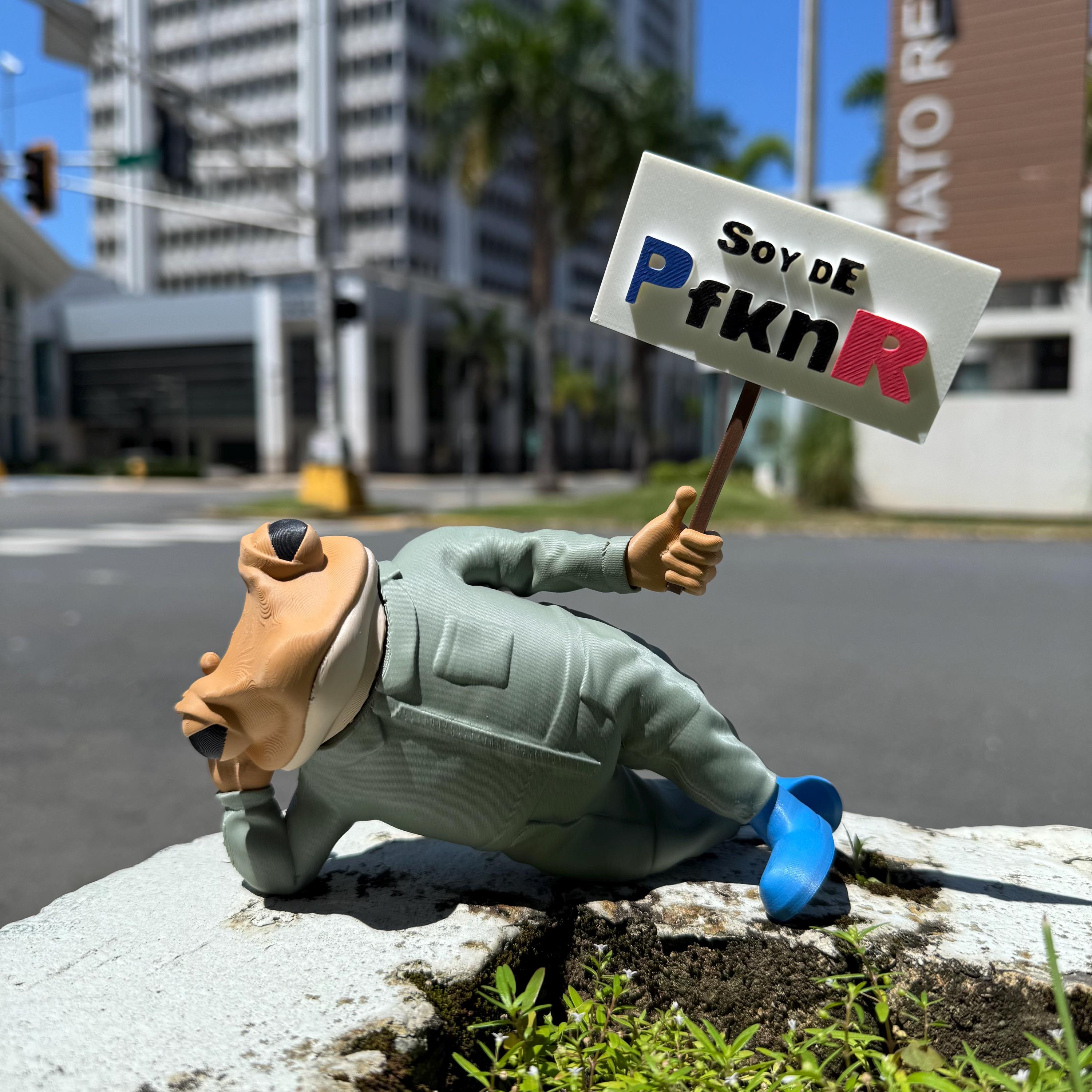 Sapo Concho Figurine: 6" 3D Printed Puerto Rican Desk Buddy With Sign ...