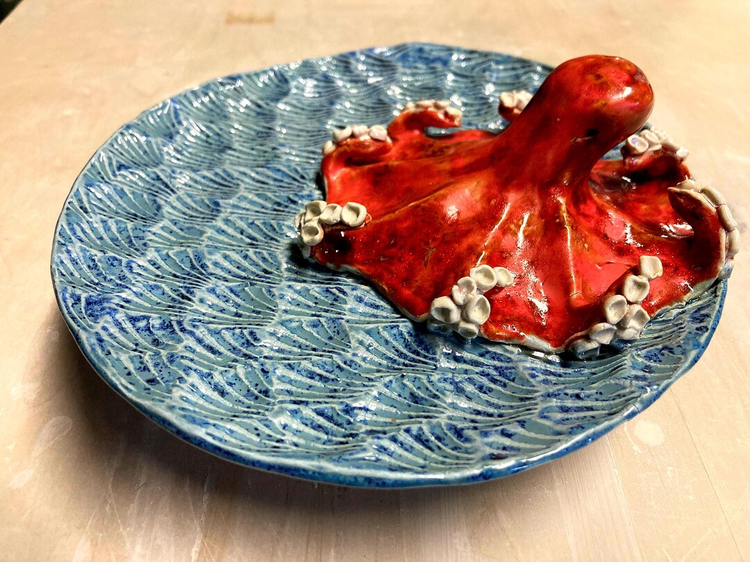 Handmade Ceramic Octopus Sculpture Plate - Etsy