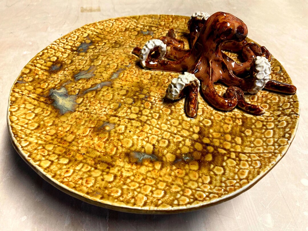 Large Handmade Ceramic Octopus Sculpture Platter - Etsy