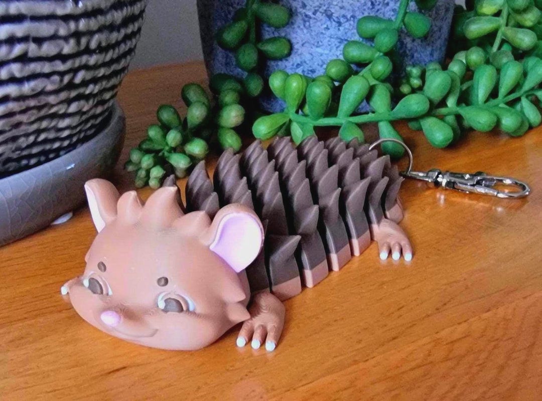 3D Printed Articulated Hedgehog Keychain - Animal Keyring - Etsy
