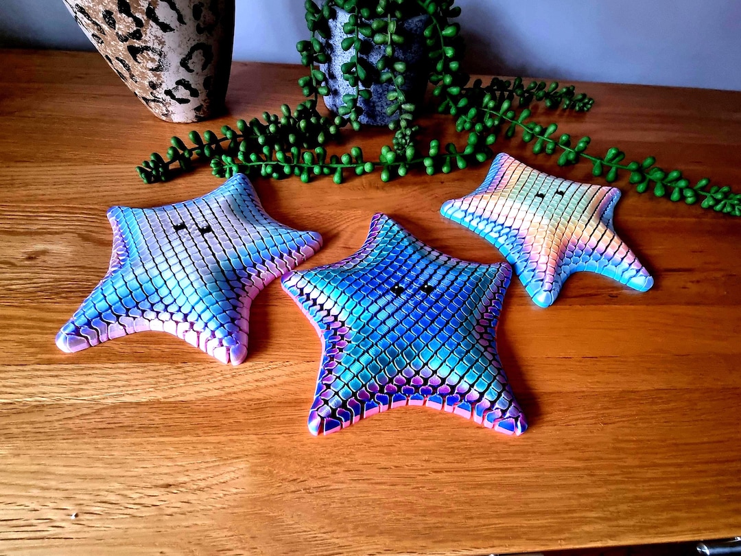3D Printed Articulated Starfish Fidget Toy: Ocean Desk Decor - Etsy