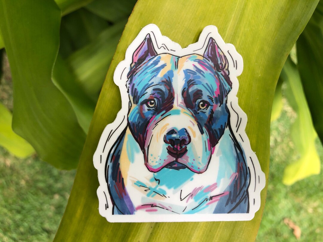 Pitbull Sticker Decal for Pittie Mama, Cute Dog Art, Gift for Dog Lover ...