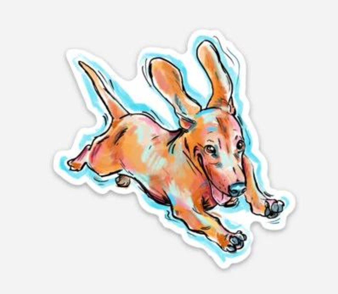 Dachsund Sticker Decal for Wiener Dog Mama, Cute Dog Art, Gift for Dog ...