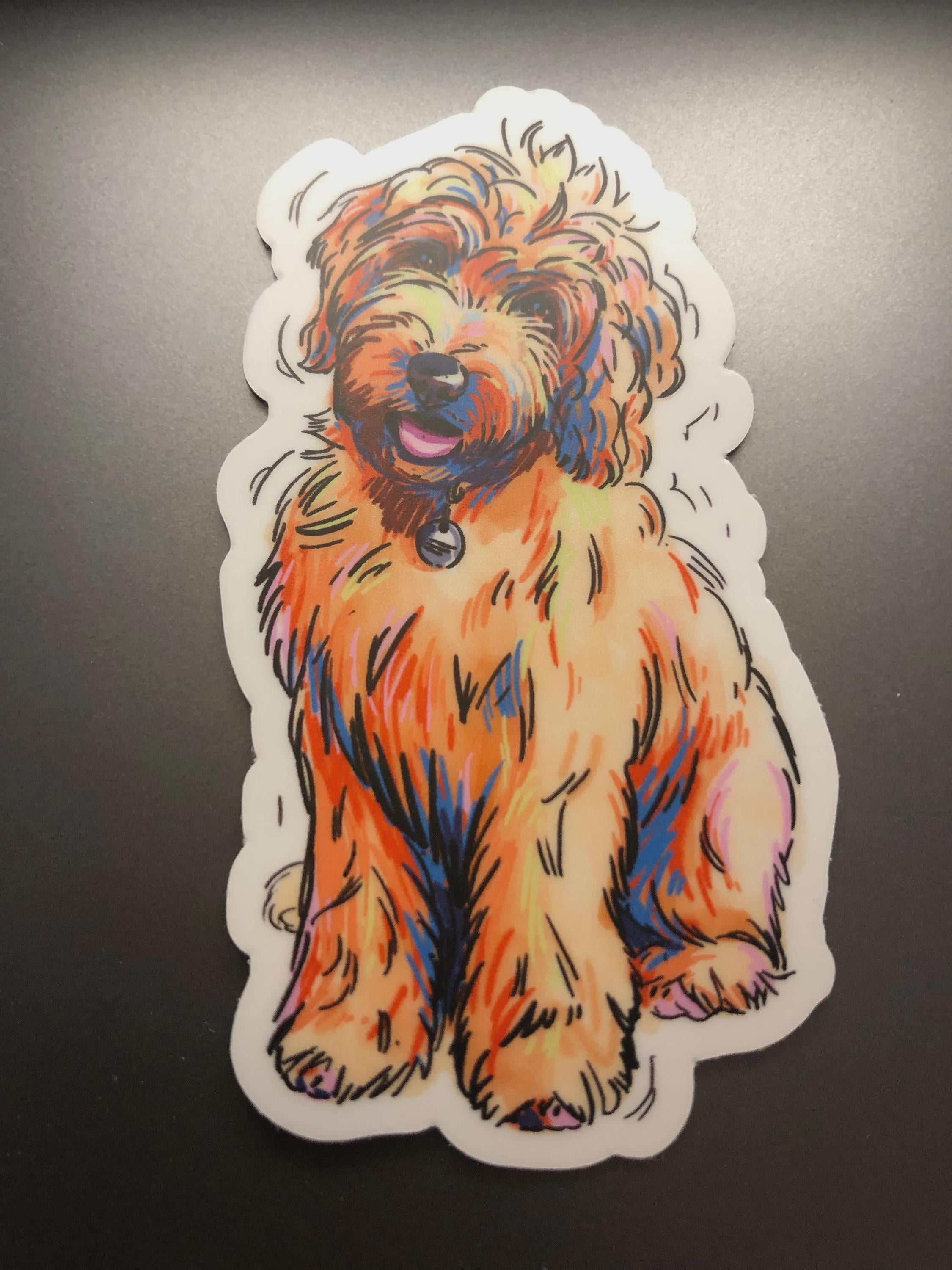 Golden Doodle Magnet Decal for Doodle Mama, Goldendoodle Cute Dog Art ...