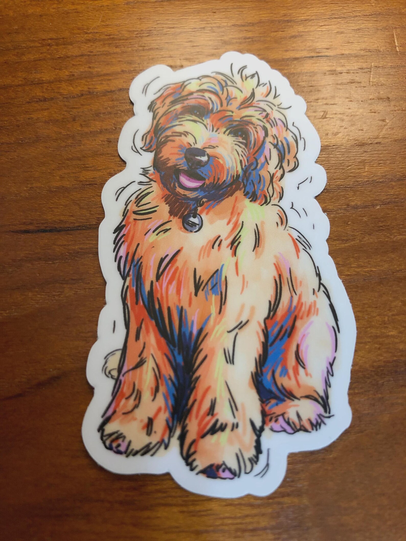 Golden Doodle Magnet Decal for Doodle Mama, Goldendoodle Cute Dog Art ...