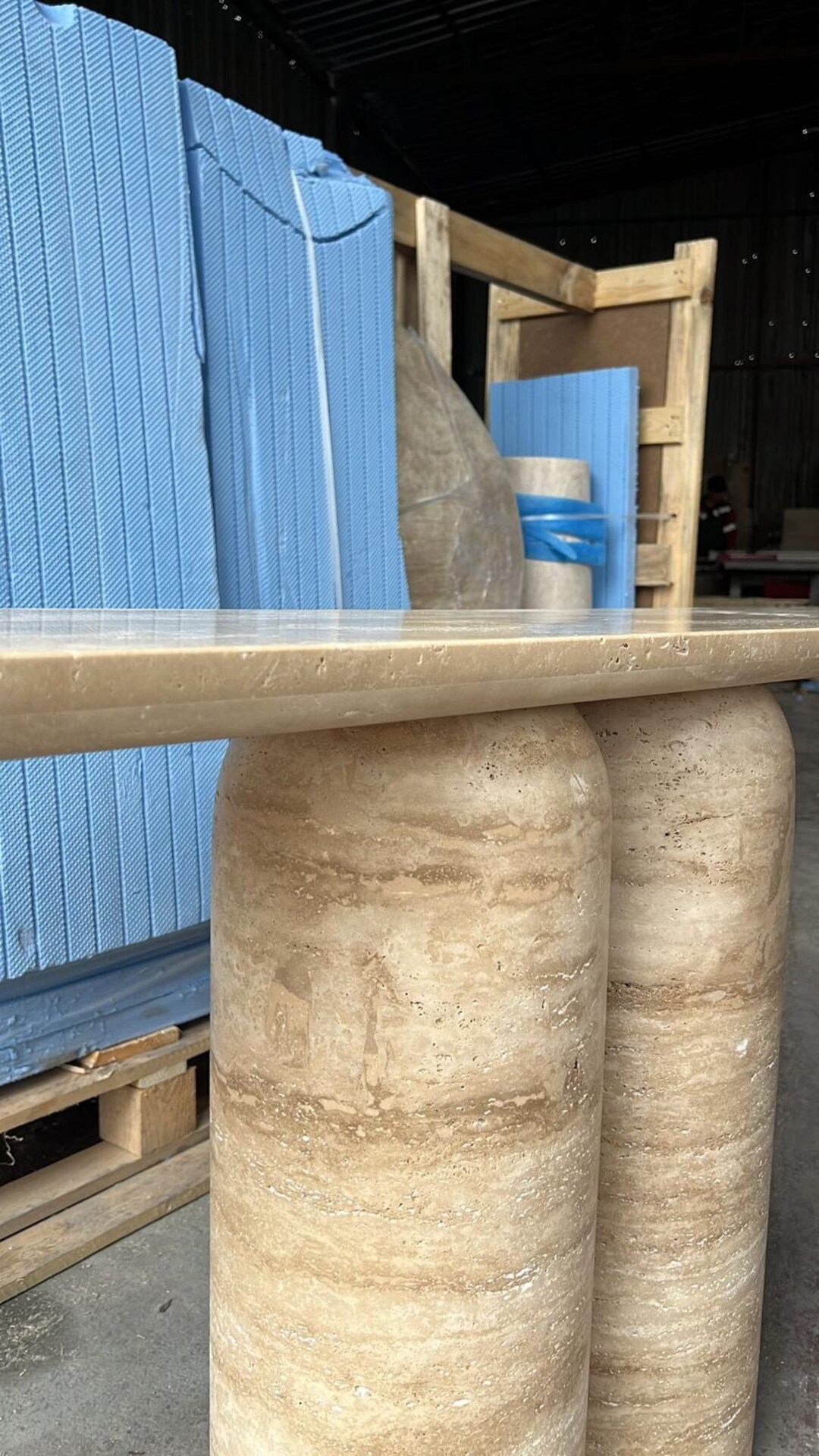 Travertine Console Table. Travertine Hallway Table. Travertine Entryway ...