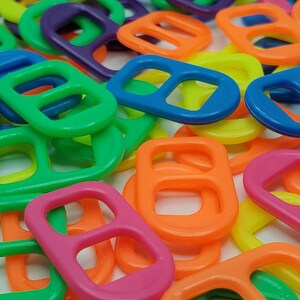 25x16mm Plastic Soda Pop Tabs - Multi-colored Bright Neon - Package of ...
