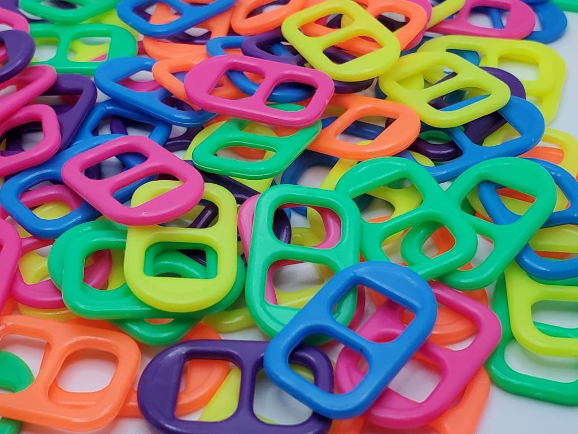 25x16mm Plastic Soda Pop Tabs Multi-colored Bright Neon - Etsy