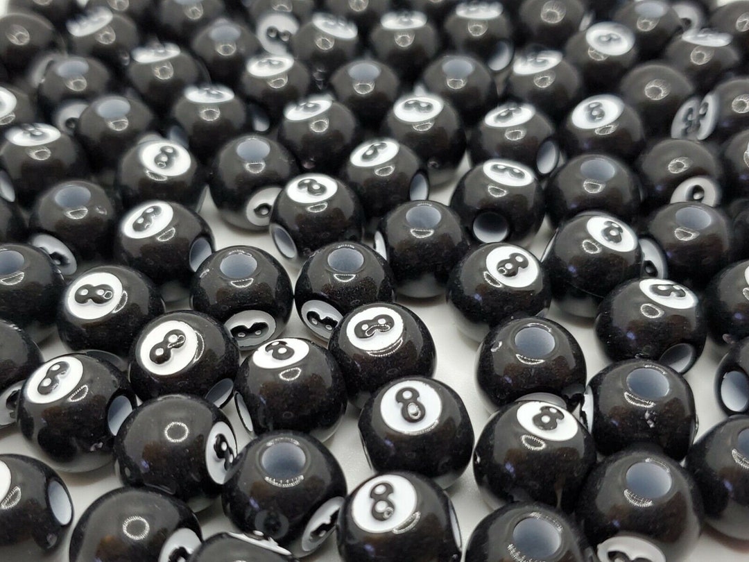 12mm Acrylic Black & White Billard Pool 8 Ball Beads - Bag of 30 - Etsy