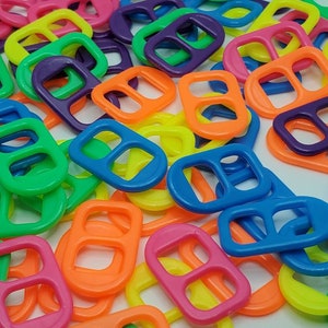 25x16mm Plastic Soda Pop Tabs - Multi-colored Bright Neon - Package of ...