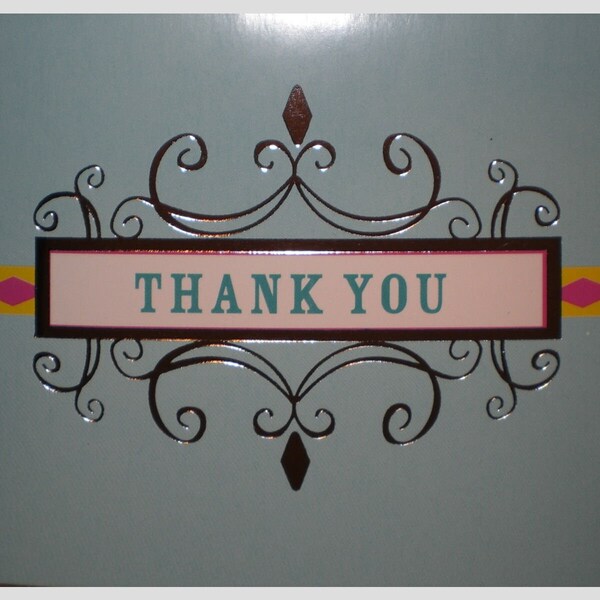 Silver Scroll Thank You Cards - Etsy