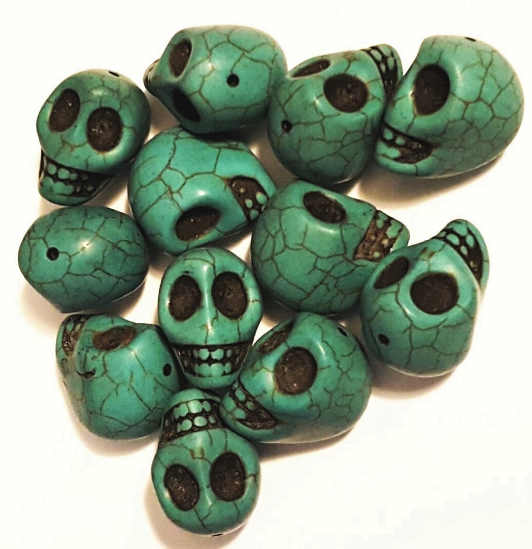 16x20mm Turquoise Skull Beads - Package of 10 - Etsy