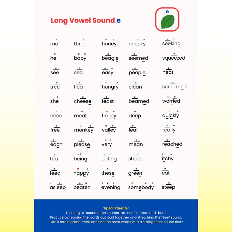 Long Vowel a Worksheet for Kindergarten - Etsy
