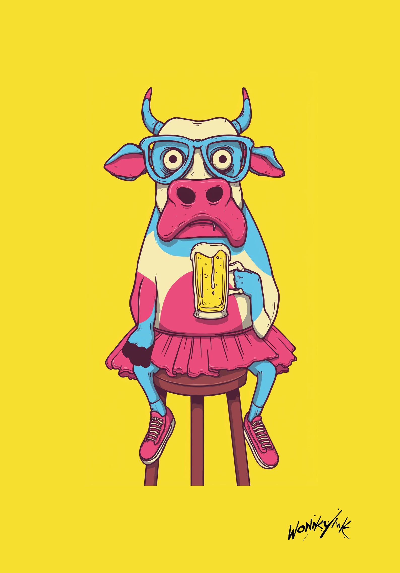 Udderly Shocked. Poster. Digital Art Print. Funny and Quirky Artwork ...