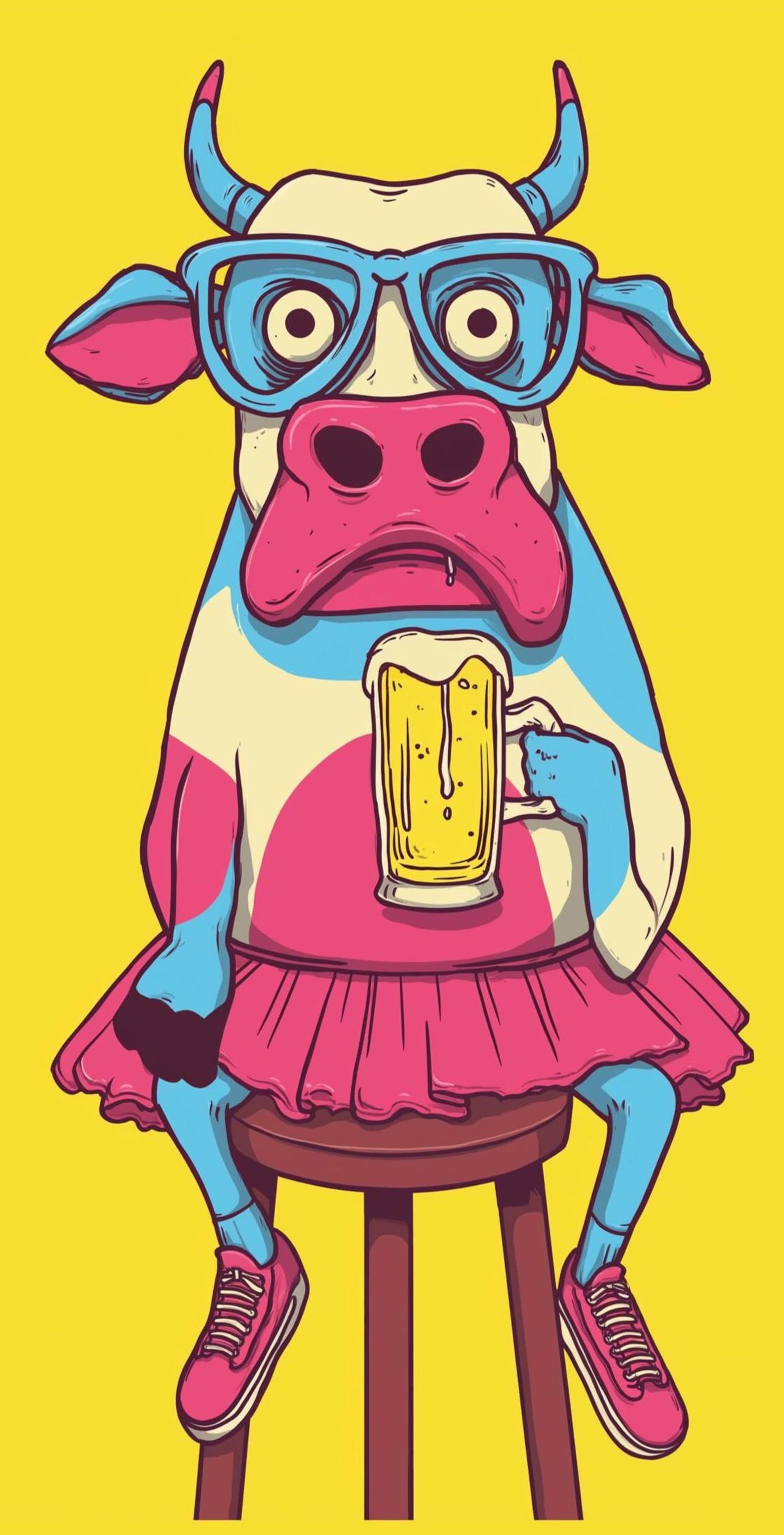 Udderly Shocked. Poster. Digital Art Print. Funny and Quirky Artwork ...