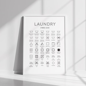 Laundry Room Wall Art Printable - Laundry Symbols Guide - Minimalist ...